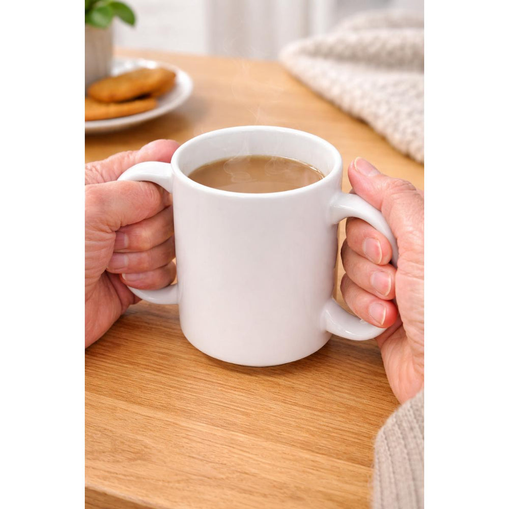 Two Handled Ceramic Mug White – Double Handle Mug
